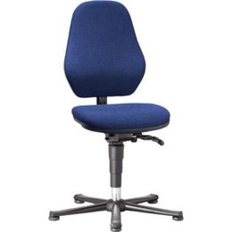 bimos Labordrehstuhl Basic 9135, mit Gleitern, Stoffpolster, Duotec blau