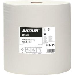 Putzpapier Katrin XXL3, 3-lagig, Tuchgr&ouml;&szlig;e ca. 380 x 380 mm, wei&szlig;, 1 Rolle mit 1000 T&uuml;chern