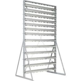 St&auml;nderregal, 2-seitig best&uuml;ckbar, 26 Reihen, ohne Sichtlagerk&auml;sten, B 1145 x T 800 x H 1950 mm, Stahl, anthrazitgrau RAL 7016
