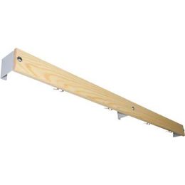 Hakenleiste f&uuml;r Umkleidebank-System, 1500 mm lang, Holz, lichtgrau
