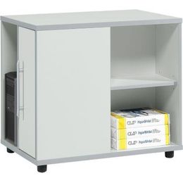 Sch&auml;fer Shop Sch&auml;fer Shop Select Anstellcontainer Moxxo IQ, PC-Towerfach, 1 T&uuml;r, 2 seitliche F&auml;cher, B 551 x T 800 x H 720 mm, lichtgrau
