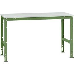 Manuflex Grundtisch UNIVERSAL Standard, Tischplatte Melamin, 1500x800, resedagr&uuml;n