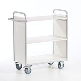ROLLCART B&uuml;rowagen mit Seitenw&auml;nden, 800 x 500 mm, Tragkraft 150 kg