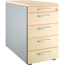 Sch&auml;fer Shop Sch&auml;fer Shop Genius Standcontainer 13333, mit Griff rund, B 435 x H 717 mm, Ahorn-Dekor/wei&szlig;alu