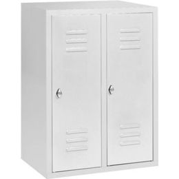 Halbhoher Kleiderspind, 2 Abteile, 300 mm, Drehriegelverschluss, lichtgrau/lichtgrau
