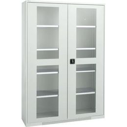 Sch&auml;fer Shop Sch&auml;fer Shop Genius Sichtt&uuml;rschrank FS, 5 OH, abschlie&szlig;bar, 4 Fachb&ouml;den, bis 450 kg, B 1343 mm, Stahl, lichtgrau RAL 7035/lichtgrau RAL 7035