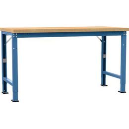 Manuflex Werkbank Profi Spezial, Tischplatte Multiplex, 1750 x 700 mm, brillantblau