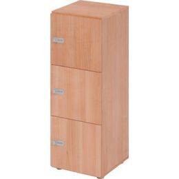Schlie&szlig;fachschrank Topas Line, 3 Ordnerh&ouml;hen, 3 F&auml;cher, Zahlenschloss, B 400 x T 420 x H 1100 mm, Nussbaum/Nussbaum