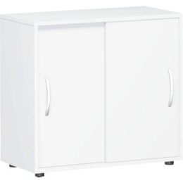 Schiebet&uuml;renschrank PALENQUE, 2 OH, B 800 x T 400 x H 752 mm, wei&szlig;