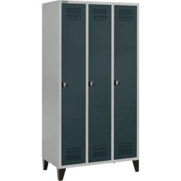 Sch&auml;fer Shop Sch&auml;fer Shop Genius Kleiderspind mit F&uuml;&szlig;en, 3 Abteile, Drehverschluss, hellsilber/anthrazit
