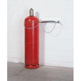 ASECOS Gasflaschen-Wandhalterung, Stahl, B 745 x T 220 x H 60 mm, 2 Flaschen &Oslash; 320 mm, mit Kettensicherung
