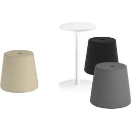 Nowy Styl NowyStyl Pouf Set Versi, 3 Sitzhocker inklusive Tisch, schwarz/grau/beige/weiß