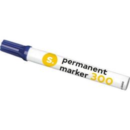 Permanentmarker S. 300, Rundspitze, Strichbreite 1,5-3 mm, wasserfest, offen lagerf&auml;hig, Aluminium & Kunststoff, blau, 1 St&uuml;ck