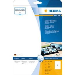Herma Hochglanz-Etiketten Nr. 4909 auf DIN A4-Bl&auml;ttern, 25 Etiketten, 25 Bogen
