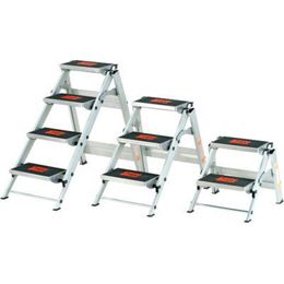 Sicherheitstreppe, ohne B&uuml;gel, aluminium, 2 Stufen