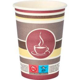 Trinkbecher Papstar To Go, Einweg, 0,25 l, &Oslash; 90 x H 92 mm, FSC&reg;-zertifiziert, Pappe, farbig, 50 St&uuml;ck
