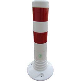 Sperrpfosten Temka Flexipfosten, TPE, selbstaufrichtend, retroreflektierend, H 450 mm, wei&szlig;/rot