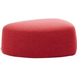 Polsterm&ouml;bel Leyform GOGO Pouf, mittel, oval, B 980 x T 910 x H 390 mm, mit Gleitern, Stoffbezug, rot