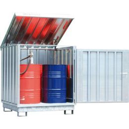 Gefahrstoffdepot Safe Master, Typ SM 4, Kapazit&auml;t 4 x 200 l F&auml;sser stehend, WGK 1-3, verzinkt