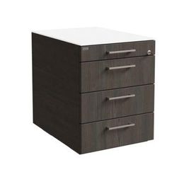 Rollcontainer SOLUS PLAY, 1 + 3 Sch&uuml;be, mit Griff, B 430 x T 600 x H 562 mm, Mooreiche