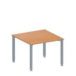 Sch&auml;fer Shop Sch&auml;fer Shop Genius Anbautisch MODENA FLEX, h&ouml;henverstellbar, Quadrat-Form, 4-Fu&szlig;-Quadratrohr, B 1000 x T 1000 mm, Buche-Dekor