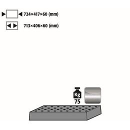 Lochblecheinsatz Standard f&uuml;r ASECOS Sicherheitsschr&auml;nke der UB90 Serie, Edelstahl 1.4016, B 724 x T 417 x H 70 mm, bis 75 kg