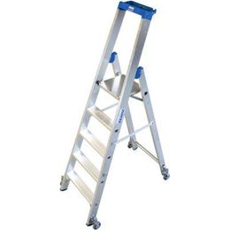 Krause Alu-Stufenstehleiter, fahrbar, 5 Stufen