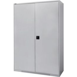 Sch&auml;fer Shop Sch&auml;fer Shop Genius Fl&uuml;gelt&uuml;rschrank FS, Stahl, mit Bel&uuml;ftungsl&ouml;chern, B 1343 x T 420 x H 1950 mm, 5 OH, wei&szlig;aluminium/wei&szlig;aluminium, bis 450 kg