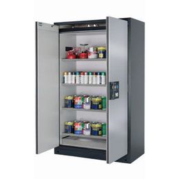 Sicherheitsschrank Typ 90 ASECOS Q-CLASSIC-90, Fl&uuml;gelt&uuml;ren, Front ASECOS Silber, B 1193 x T 615 x H 1953 mm