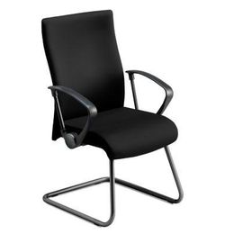 Nowy Styl Freischwinger NowyStyl Neo, ergonomisch, mit Armlehnen, Sitz- und Rückenpolsterung, Stahl/Polster, B 480 x T 450 x H 465 mm, schwarz-schwarz