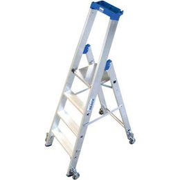 Krause Alu-Stufenstehleiter, fahrbar, 4 Stufen