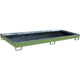 Bauer Regalwanne RW 3300-1 PE, mit PE-Einsatz, B 3262 x T 1312 x H 195 mm, bis 240 l, Stahl lackiert, resedagr&uuml;n