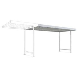 &Uuml;berdachungssystem Modell Leipzig, einseitig, Anbaueinheit, T 2200 mm, B 4300 mm, verzinkt