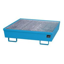 Auffangwanne Bauer AM-4/A, mit Gitterrost, Stahl, 245 l, B 1200 x T 1200 x H 335 mm, blau
