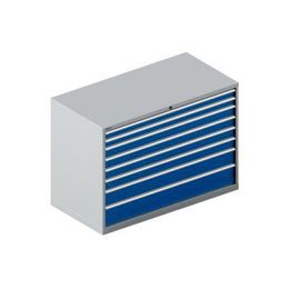 Sch&auml;fer Shop Sch&auml;fer Shop Select Schubladenschrank WSK 78&acirc;&euro;&ldquo;36 E, Stahl, 8 Sch&uuml;be, 75 kg Traglast, B 1431 mm x T 725 mm x H 1000 mm, wei&szlig;alu/enzianblau