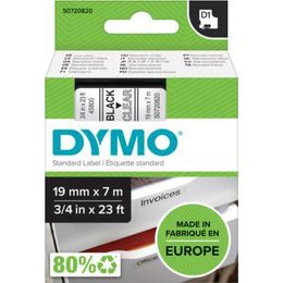Dymo&reg; Schriftbandkassette D1 45800, 19 mm, transparent/schwarz