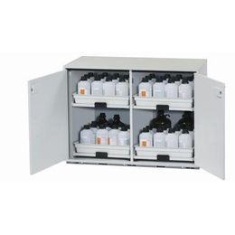 Säuren- und Laugen-Unterbauschrank ASECOS SL-CLASSIC-UB, Flügeltüren, Front Lichtgrau, B 1100 x T 570 x H 800 mm