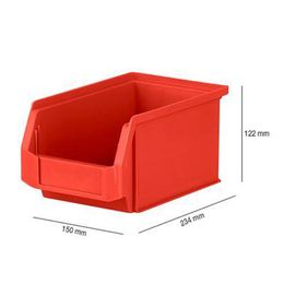 Sch&auml;fer Shop Sichtlagerkasten SSI Sch&auml;fer Serie PROFI LF 221, Polypropylen, L 234 x B 150 x H 122 mm, 2,7 l, rot
