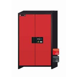 Sicherheitsschrank Typ 90 ASECOS Q-CLASSIC-90, Fl&uuml;gelt&uuml;ren, Front Verkehrsrot, B 1193 x T 615 x H 1953 mm