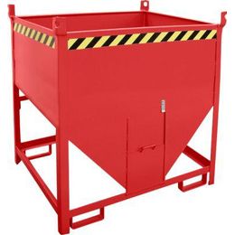 Bauer Silobeh&auml;lter SGS 75, mit Schieberverschluss, L 1000 x B 1200 x H 1260 mm, 0,75 m&sup3;, bis 1000 kg, Stahl, Feuerrot