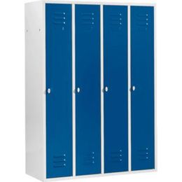 Sch&auml;fer Shop Sch&auml;fer Shop Select Kleiderspind mit 4 Abteilen, Drehriegelverschluss, lichtgrau/enzianblau