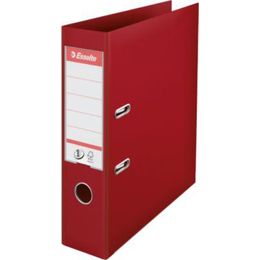 Ordner ESSELTE&reg; No. 1, A4, R&uuml;ckenbreite 75 mm, f&uuml;r ca. 500 Blatt, Hebelmechanik, R&uuml;ckenschild, Griffloch & Raumsparschlitze, FSC&reg;-Karton, bordeaux