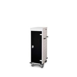 Laptopwagen mit Ladefunktion, 2-Punkt-Verriegelung, Feststellbremse, 10 F&auml;cher, B 530 x T 1250 x H 500, schwarz