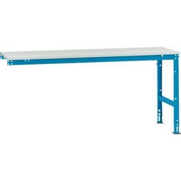 Manuflex Ansatztisch UNIVERSAL Standard, 2000 x 800 mm, Melamin lichtgrau, lichtblau