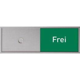 Schiebeschild Frei-Belegt f&uuml;r T&uuml;rschild Lyon, selbstklebend, B 150 x H 50 mm, Aluminium