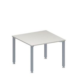 Sch&auml;fer Shop Sch&auml;fer Shop Genius Anbautisch MODENA FLEX, h&ouml;henverstellbar, Quadrat-Form, 4-Fu&szlig;-Quadratrohr, B 1000 x T 1000 mm, lichtgrau