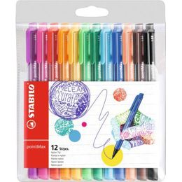 Stabilo Filzstifte pointMax, 12 Farben, Strichstärke 0,8 mm, im Etui