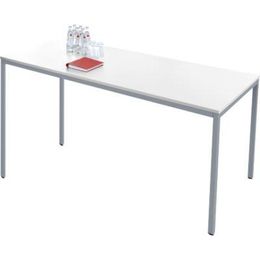 Sch&auml;fer Shop Sch&auml;fer Shop Pure Stahlrohrtisch, Rechteck, Quadratrohrfu&szlig;, B 1600 x T 800 x H 720 mm, wei&szlig;/wei&szlig;aluminium