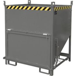 Bauer Silobeh&auml;lter SGK 100, Zugseil-Entleerung, L 1000 x B 1200 x H 1405 mm, 1 m&sup3;, bis 1500 kg, Stahl, Mausgrau