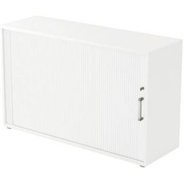 Querrollladenschrank TARVIS, 2 Ordnerh&ouml;hen, B 1200 x T 400 x H 825 mm, abschlie&szlig;- & stapelbar, wei&szlig;/wei&szlig;